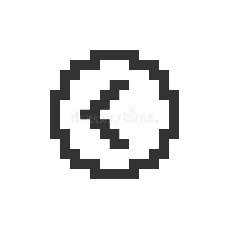 Arrow Left Button Pixelated Ui Icon Stock Vector - Illustration of ...