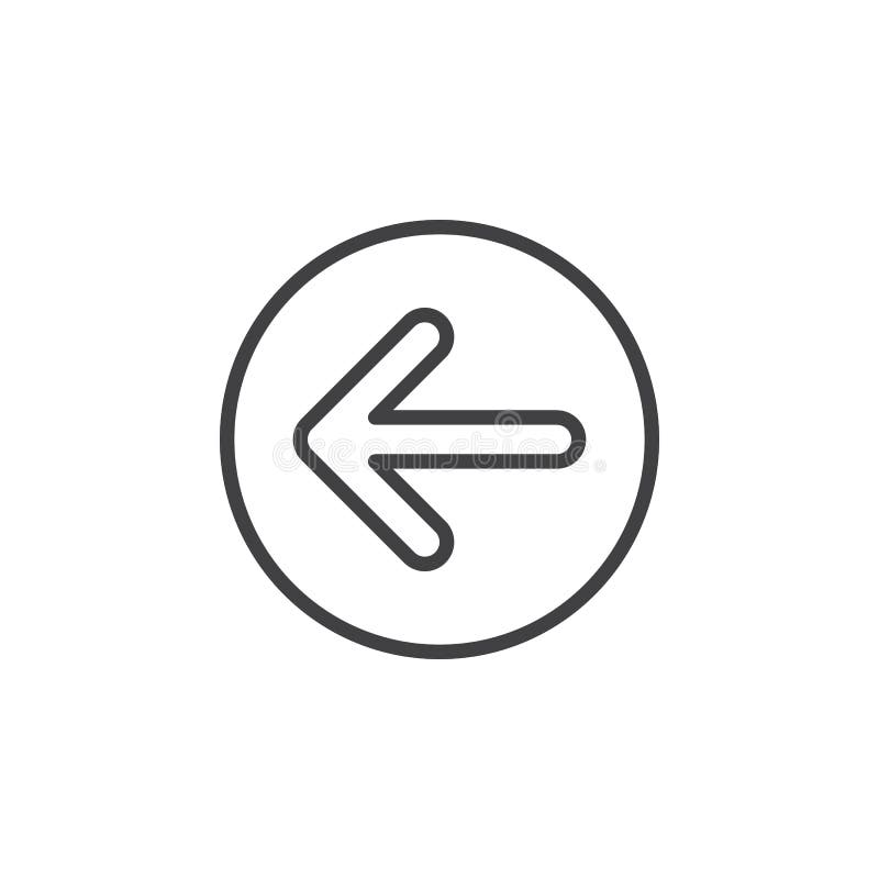 Arrow Left Circular Line Icon. Round Simple Sign. Stock Vector ...