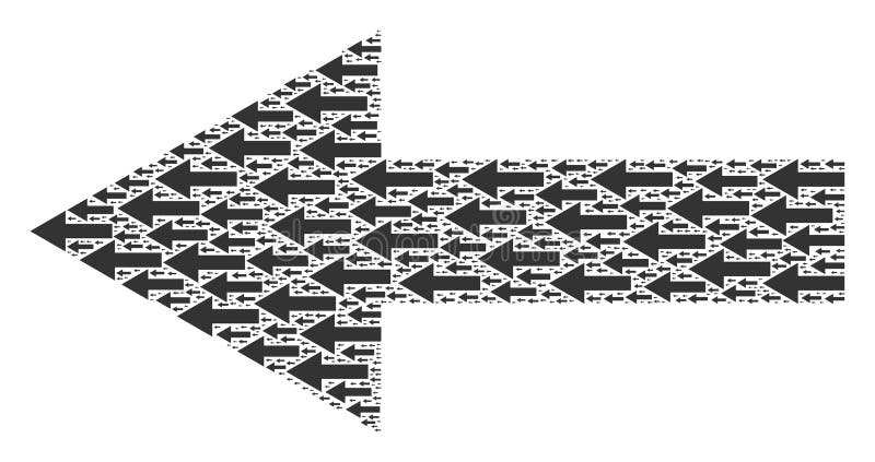 Arrow Left Fractal Composition of Itself Icons Stock Vector ...