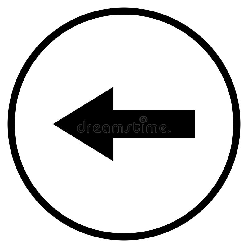 Arrow left Icon in Circle stock illustration. Illustration of internet ...