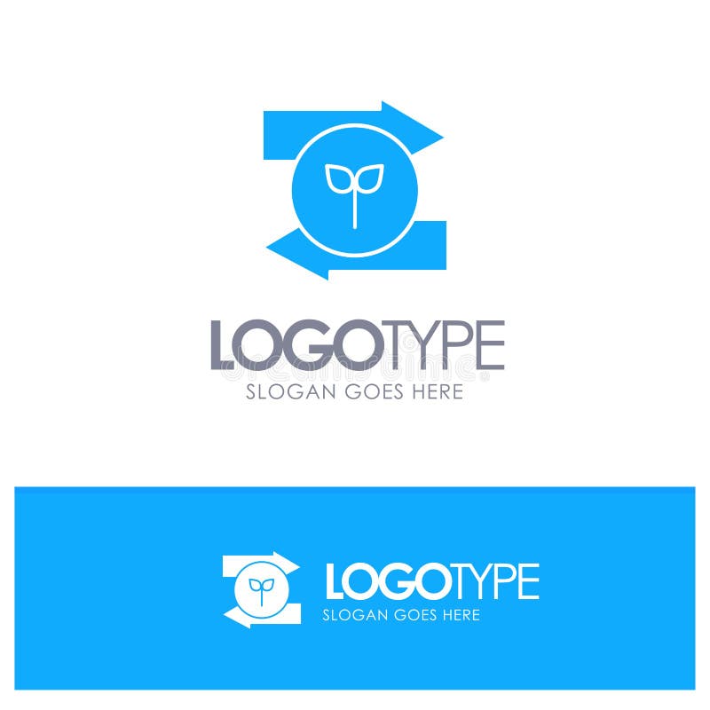 Arrow, Left, Right, Green Eco Blue Solid Logo with Place for Tagline ...