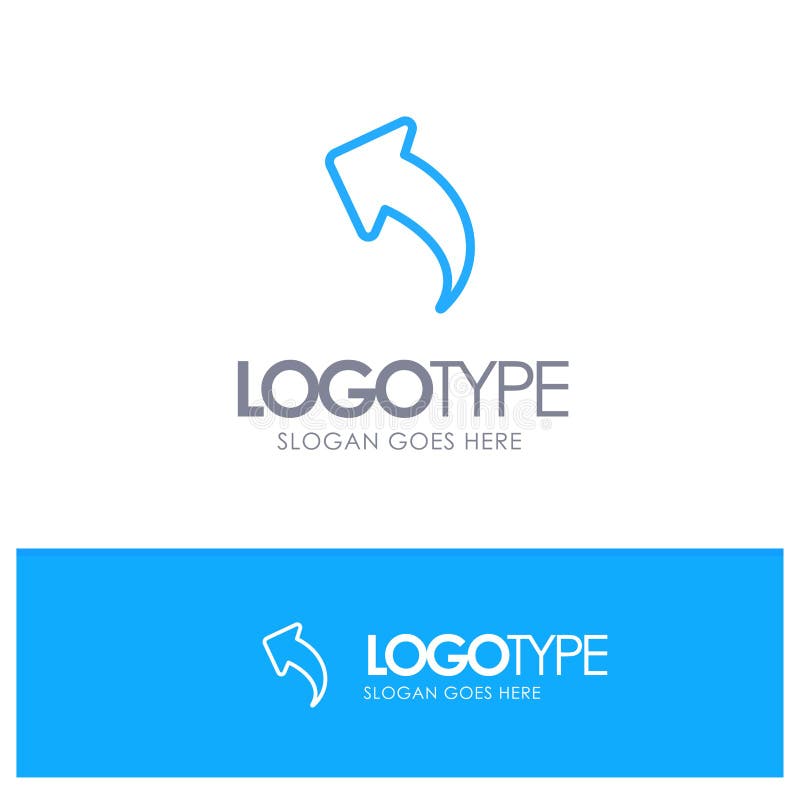 Arrow, Left, Up, Arrows Blue Outline Logo Place for Tagline Stock ...