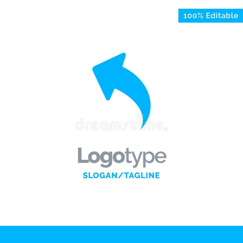 Arrow, Left, Up, Arrows Blue Solid Logo Template. Place for Tagline ...