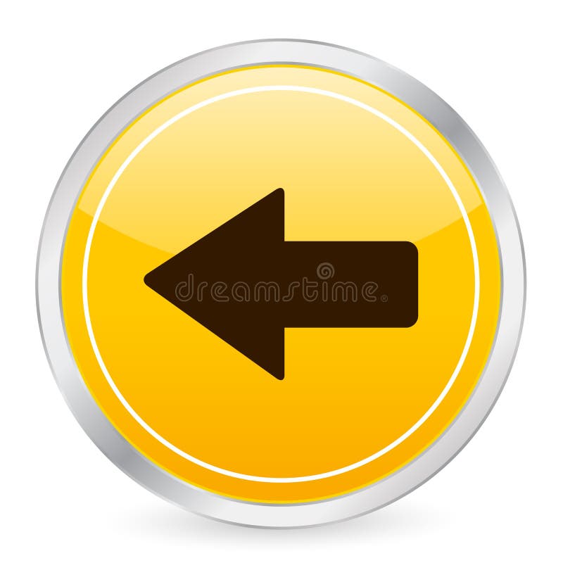 Arrow Left Yellow Circle Icon Stock Vector - Illustration of site ...