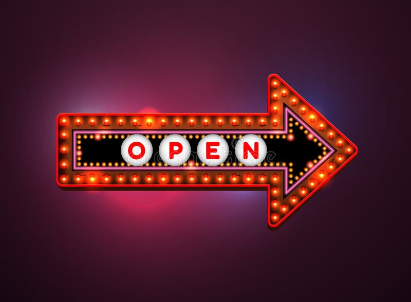 Arrow light neon sign stock vector. Illustration of background - 82715986