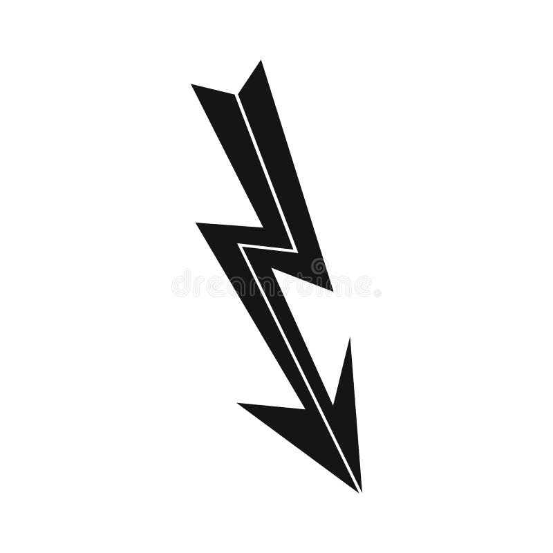 Lightning with an Arrow Icon, Outline Style Stock Vector - Illustration ...