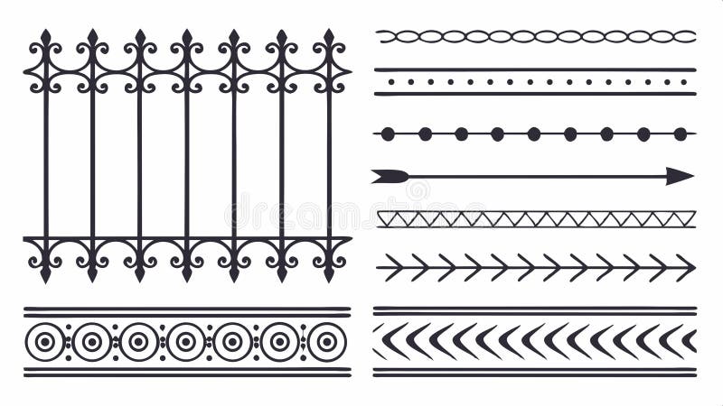 Arrow and Line Design Elements, Decorative Dividers, Minimalist Style ...