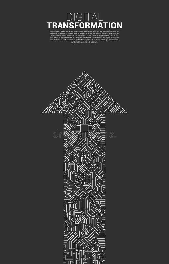 Arrow Line from Dot Connect Line Circuit. Stock Vector - Illustration ...
