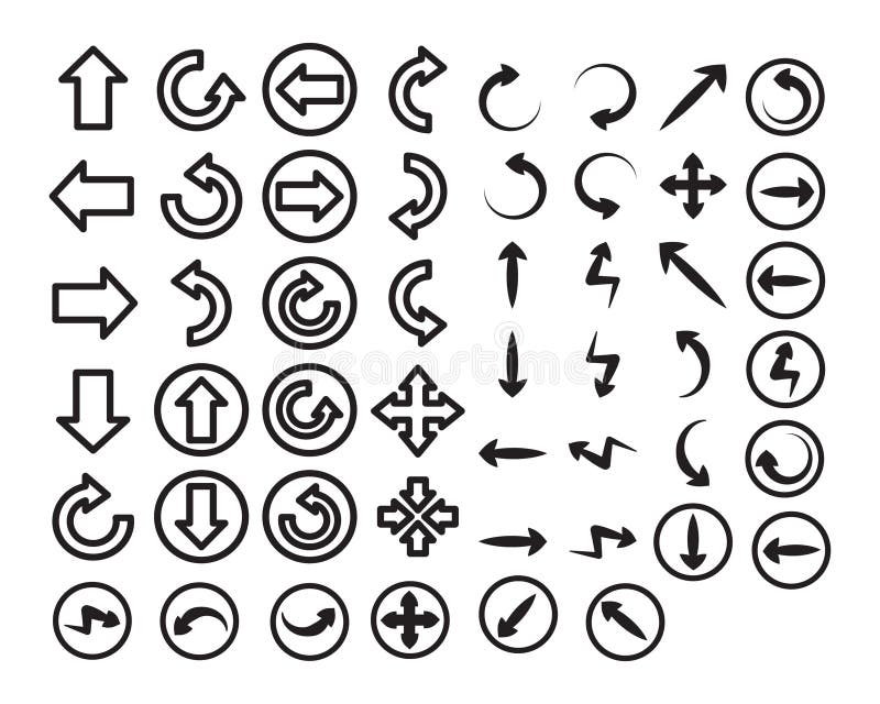 Media Icon Arrow Line Style Cute Stock Vector - Illustration of cute ...