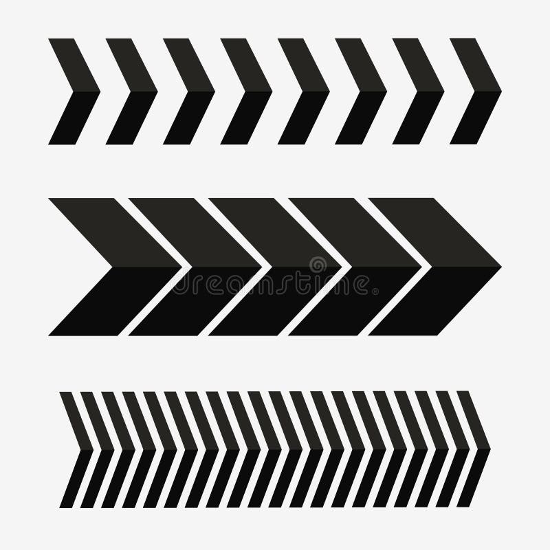 Arrow Linear Fast Moving Signs Sideways Set Stock Vector - Illustration ...