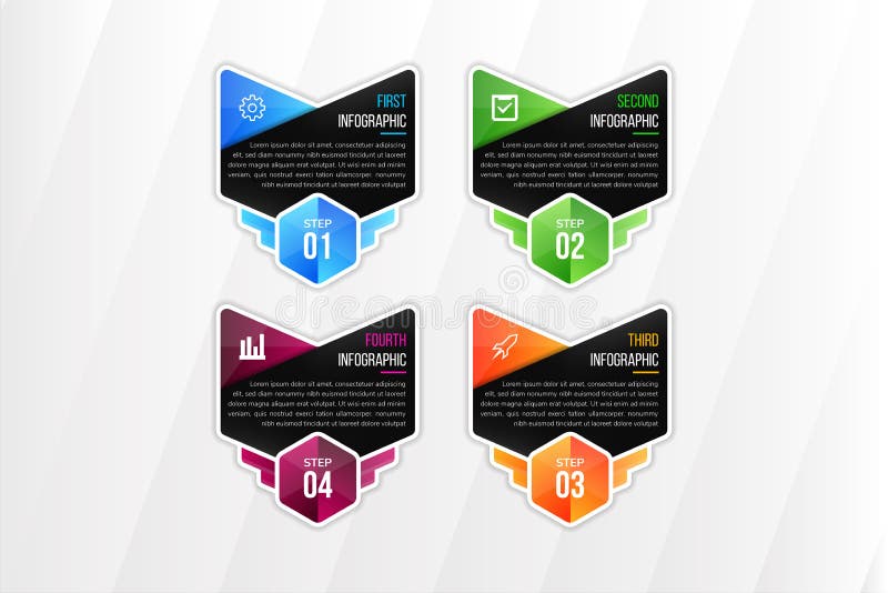 Arrow List Infographic Template Design Use Hexagon Stock Vector ...