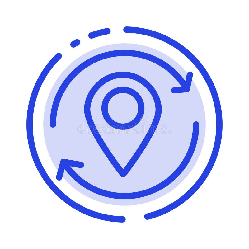 Arrow, Location, Map, Marker, Pin Blue Dotted Line Line Icon Stock ...