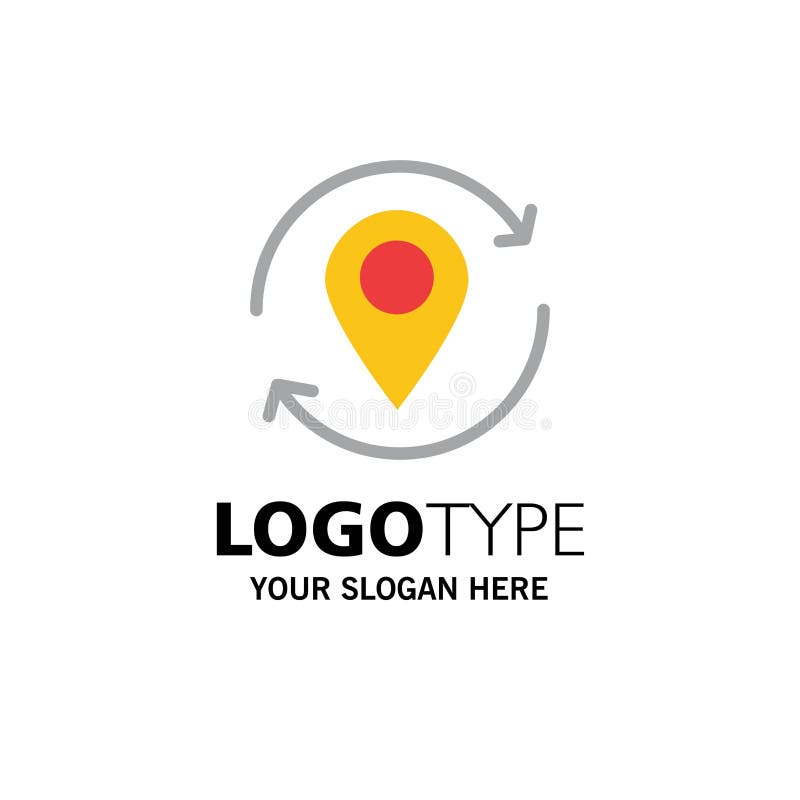 Arrow, Location, Map, Marker, Pin Business Logo Template. Flat Color ...