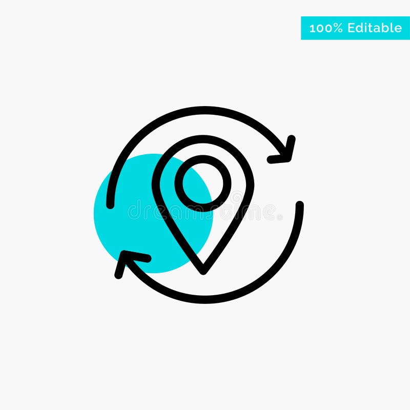 Arrow, Location, Map, Marker, Pin Turquoise Highlight Circle Point ...