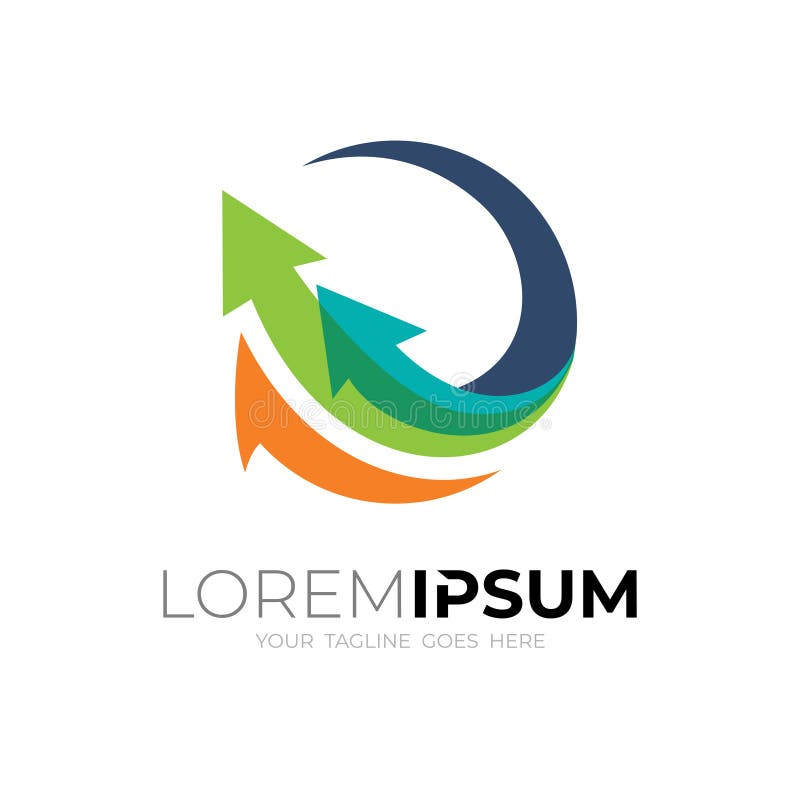 Arrow Logo with Circle Design Illustration, Colorful Logos Stock Vector ...