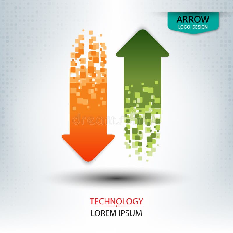 Arrow Logo Design Up and Down Vertical Shape Stock Illustration ...