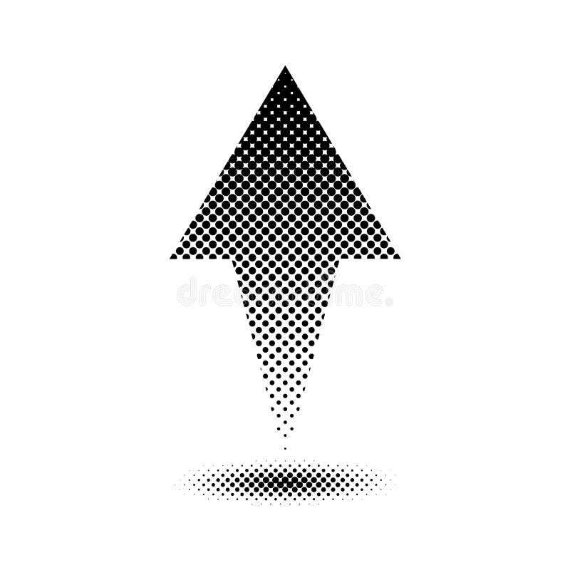Arrow Logo Pointing Upward with Gradient Halftone Dot Texture, Abstract ...