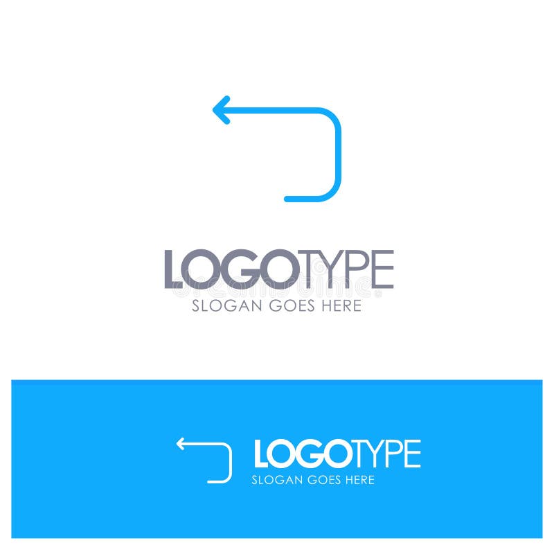 Arrow, Loop, Loop Arrow, Back Blue Solid Logo with Place for Tagline ...