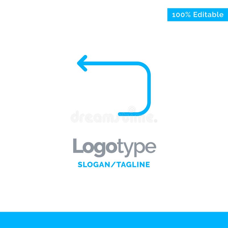 Arrow, Loop, Loop Arrow, Back Blue Solid Logo Template. Place for ...