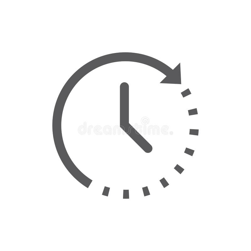 Arrow Loop Clock Black Vector Icon Stock Vector - Illustration of ...