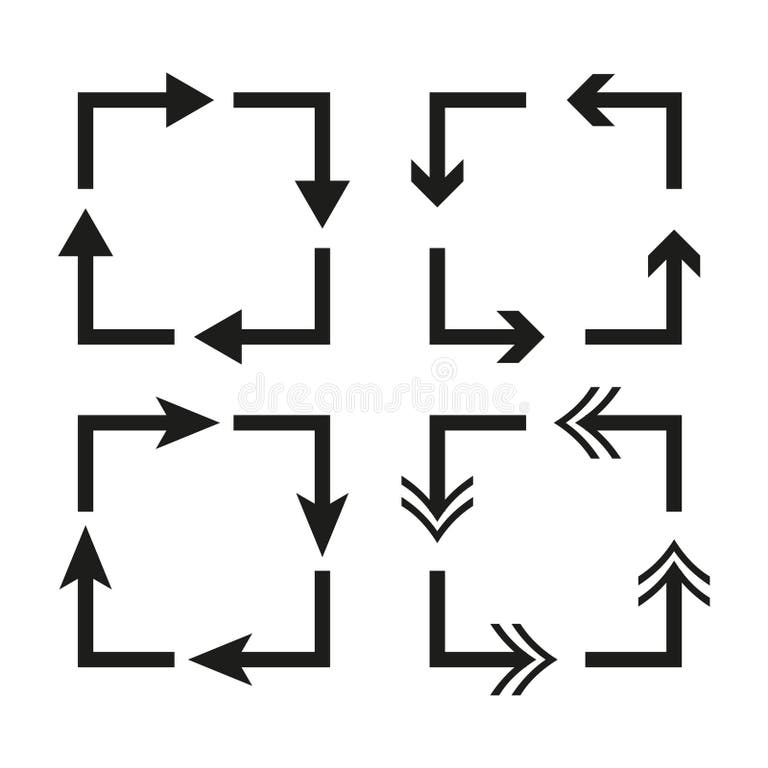 Arrow Loop Icon. Rotating Direction Shape. Vector Motion Figure ...