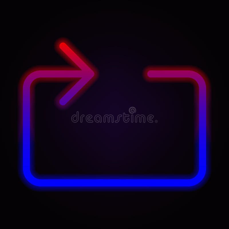 Arrow, Loop Neon Icon on Dark Background Stock Illustration ...