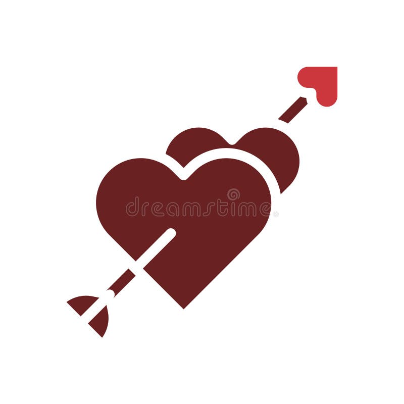 Arrow Love Icon Solid Brown Red Style Valentine Illustration Symbol ...