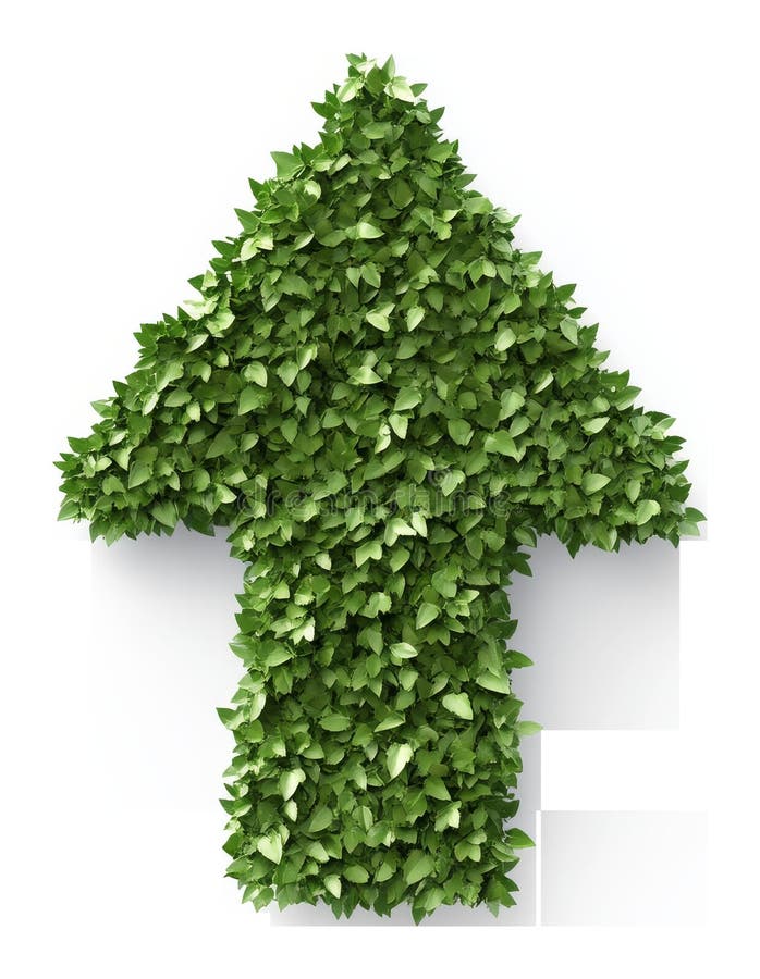 Arrow Made of Green Leaves Symbolizing Growth and Nature Stock Image ...