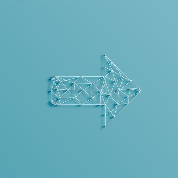 An Arrow Made by Lines and Pins, 3D Realistic, Vector Illustration ...