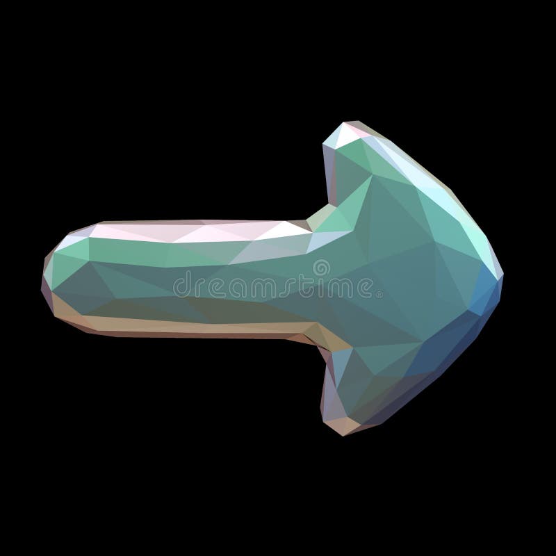 Arrow Made in Low Poly Style Isolated on Black Background. 3d Stock ...