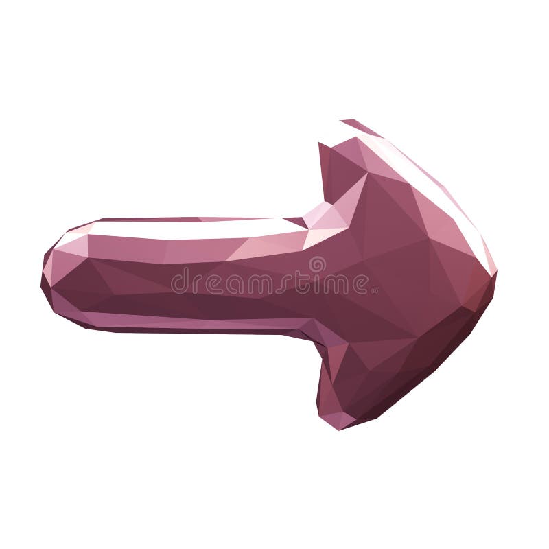 Arrow Made in Low Poly Style Isolated on White Background. 3d Stock ...