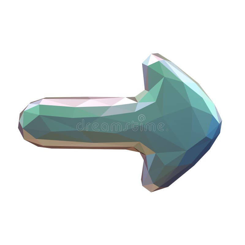 Arrow Made in Low Poly Style Isolated on White Background. 3d Stock ...