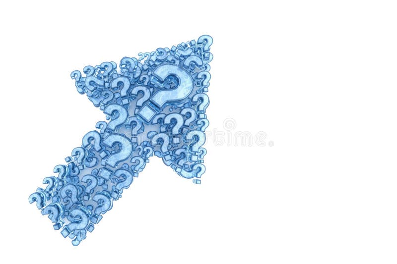 Arrow Made Up of Question Marks. Space for Text. Stock Image - Image of ...