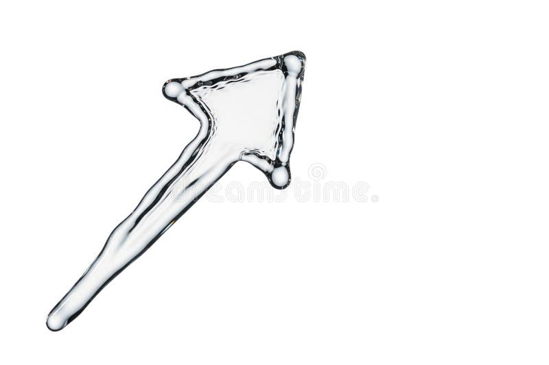 An Arrow Made of Water. Space for Text. Stock Image - Image of water ...