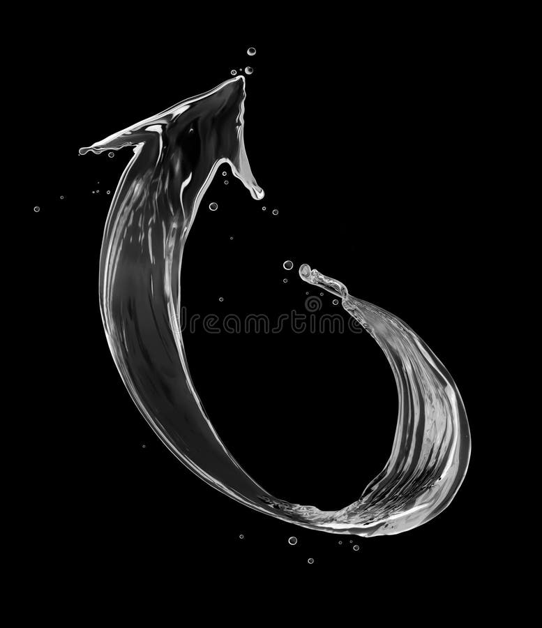 Arrow Made of Water Splashes. Conceptual Image on a Black Stock Photo ...