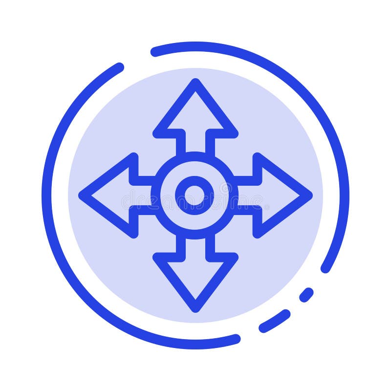 Arrow, Map, Location, Navigation Blue Dotted Line Line Icon Stock ...