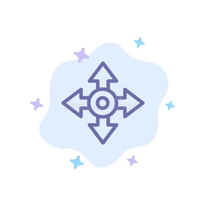 Arrow, Map, Location, Navigation Blue Icon on Abstract Cloud Background ...