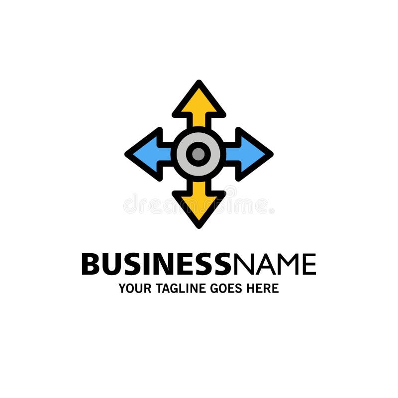 Arrow, Map, Location, Navigation Business Logo Template. Flat Color ...