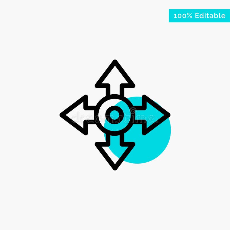 Arrow, Map, Location, Navigation Turquoise Highlight Circle Point ...