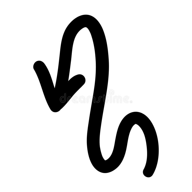 Arrow Mark Icon. Hand Drawn Arrow Illustration Stock Vector ...