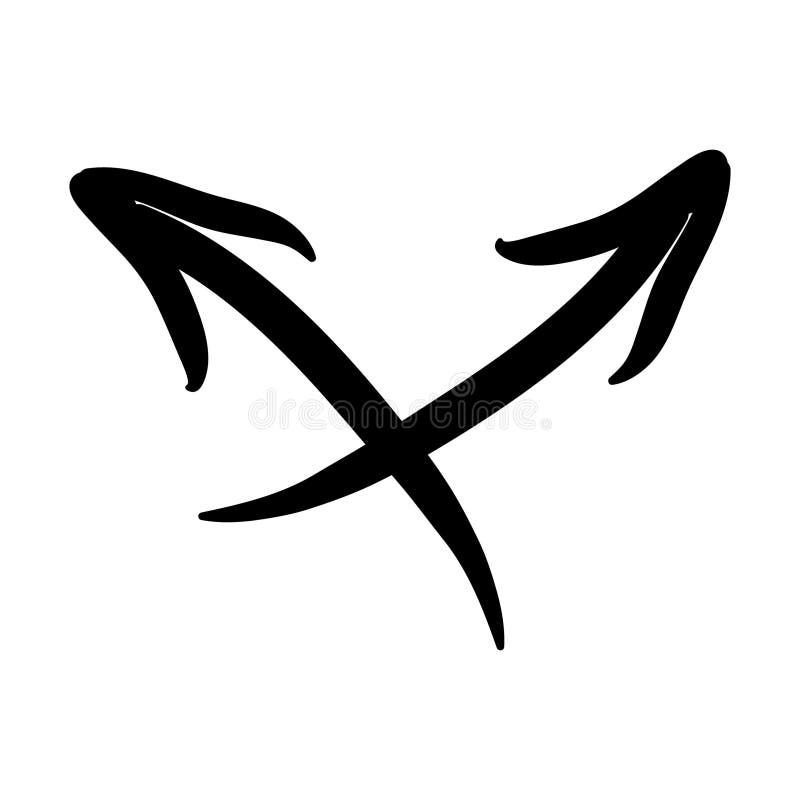 Arrow Mark Icon. Hand Drawn Arrow Illustration Stock Vector ...