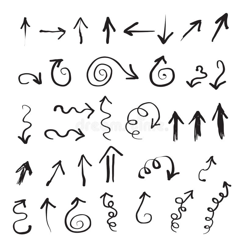 Arrow Mark Icons. Collection of Stlylized Arrow Signs Stock Vector ...