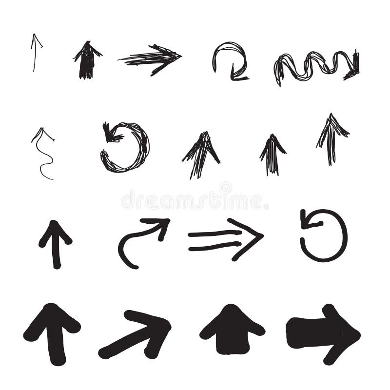 Arrow Mark Icons. Collection of Stlylized Arrow Signs Stock Vector ...