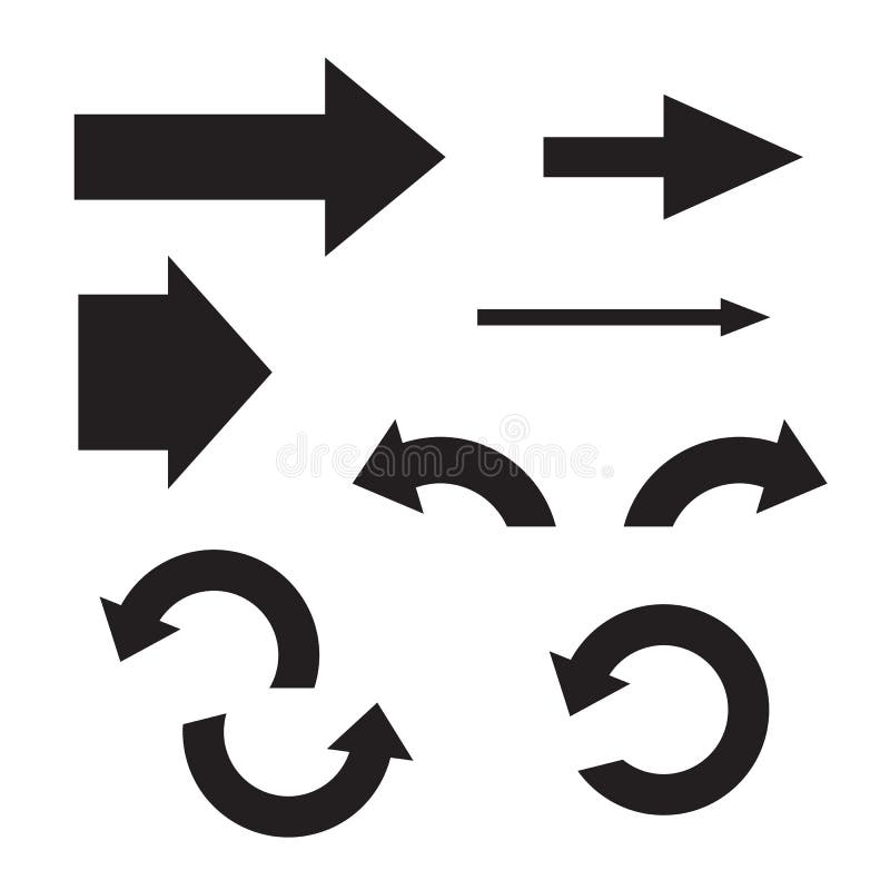 Arrow Mark Icons. Collection of Stlylized Arrow Signs Stock Vector ...