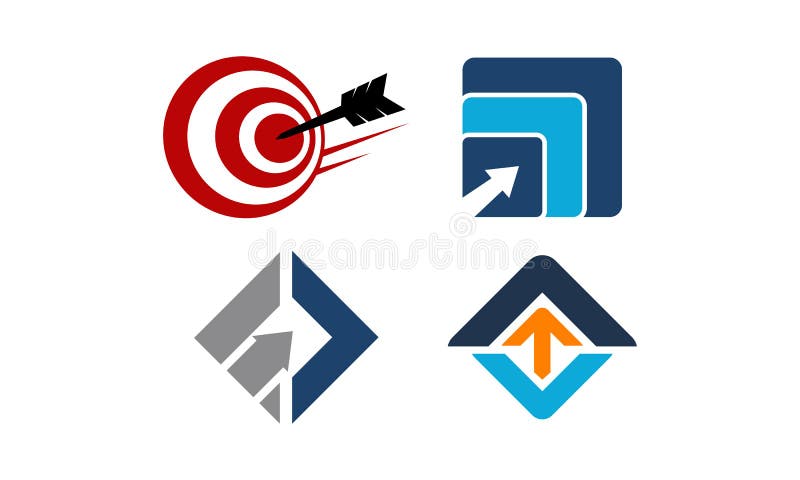 Arrow Marketing Distribution Set Stock Vector - Illustration of icon ...