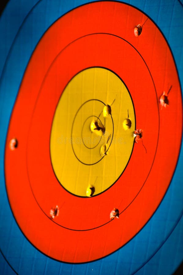 Archery Contest Target Coat of Arms Arrows Archer Stock Image - Image ...