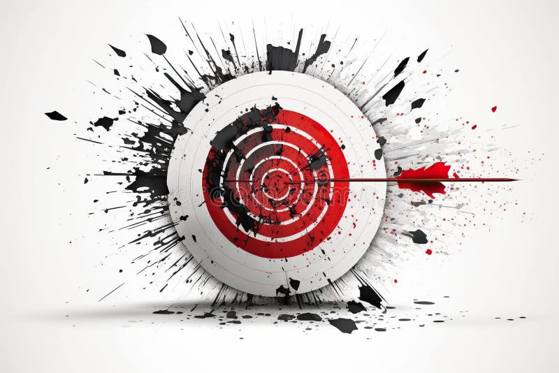 Arrow in the Middle of Aim, Created with Generative AI Technology Stock ...