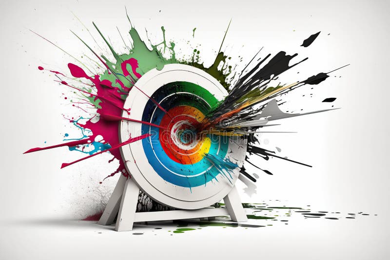 Arrow in the Middle of Aim, Created with Generative AI Technology Stock ...