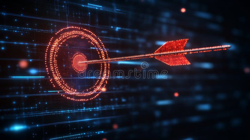Arrow in the Middle of a Digital Target Stock Photo - Image of target ...