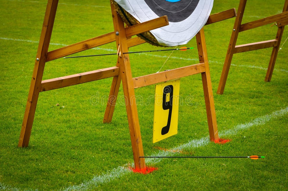 Archery Contest Arrow Bow Target Missed Stock Photo - Image of support ...